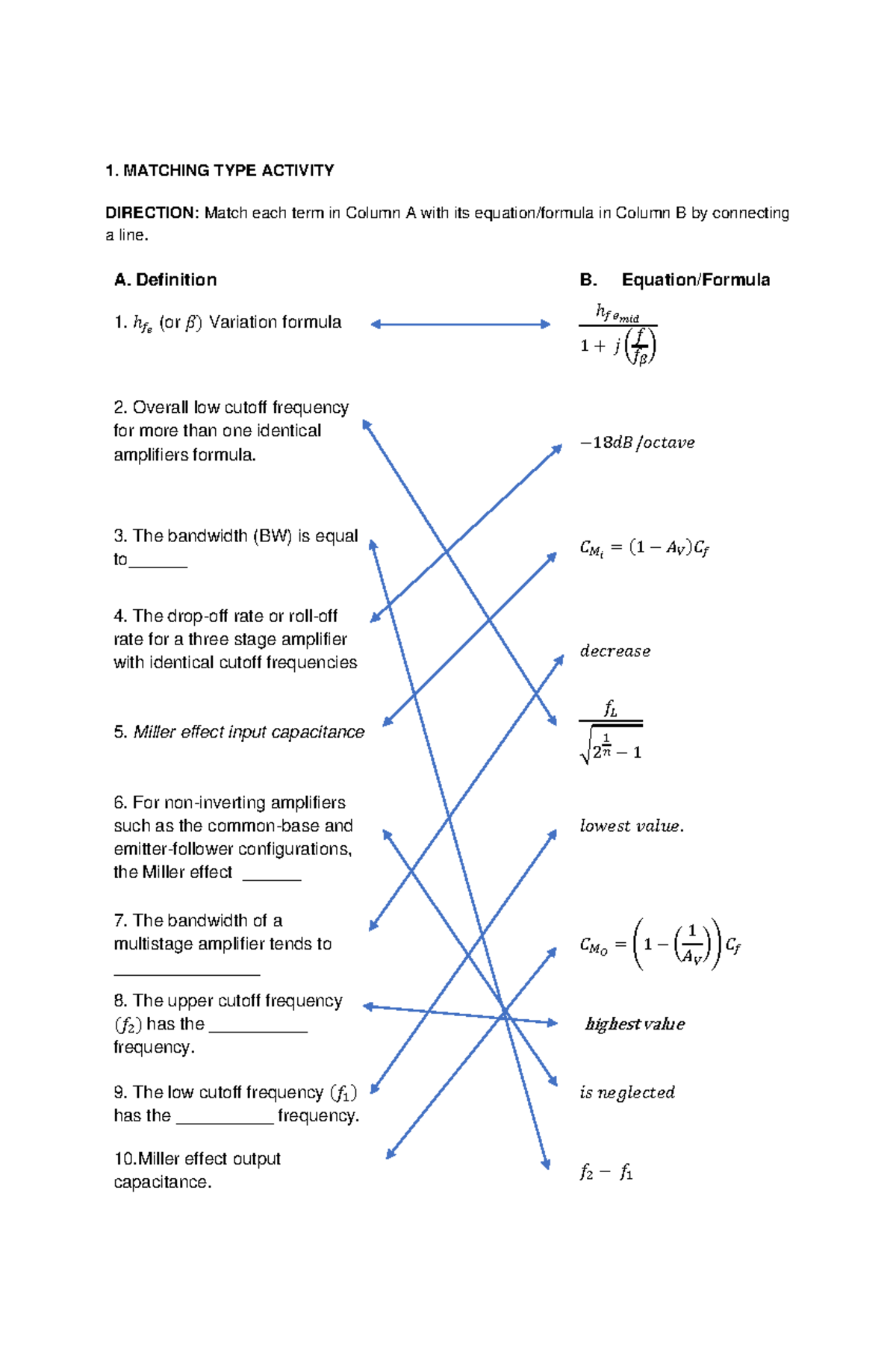 Frequency Analysis - Matching TYPE Activity WITH Answers - BAOY ...