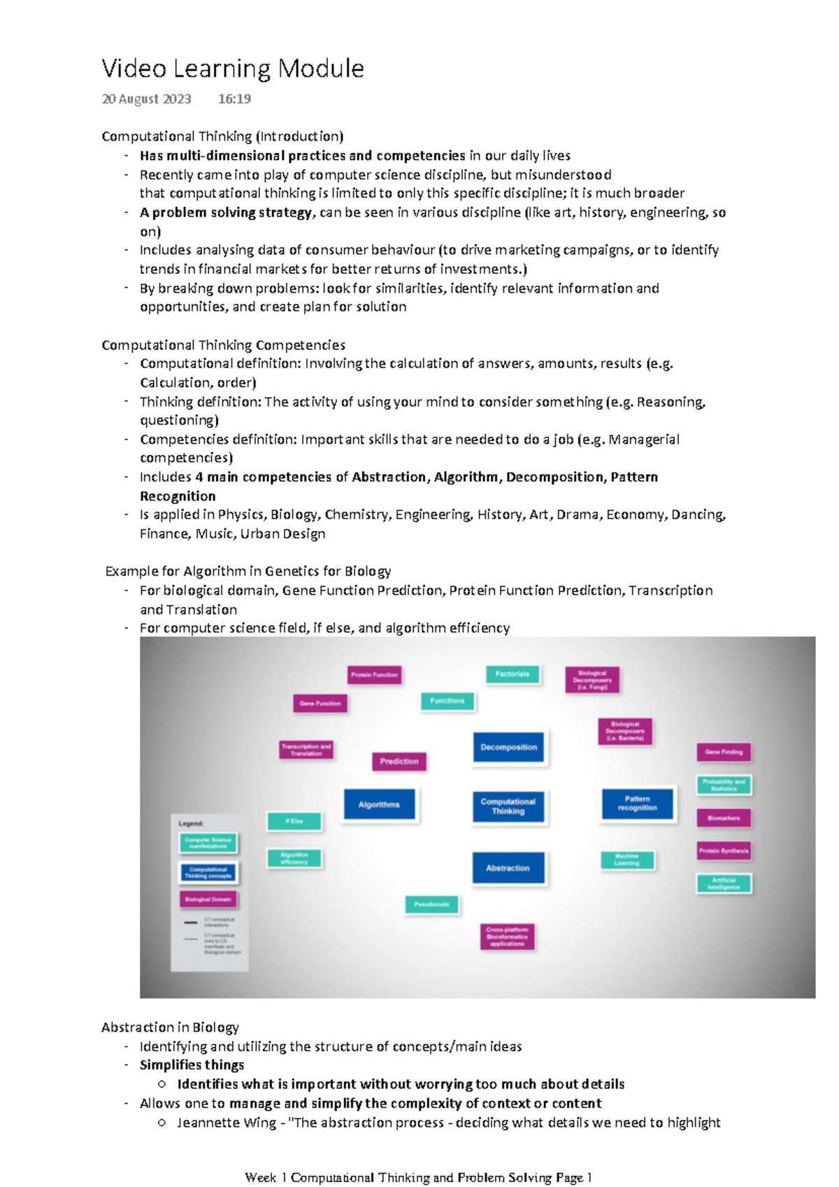 Week 1 Computational Thinking (Video Learning Module) - Computational Thinking (Introduction ...