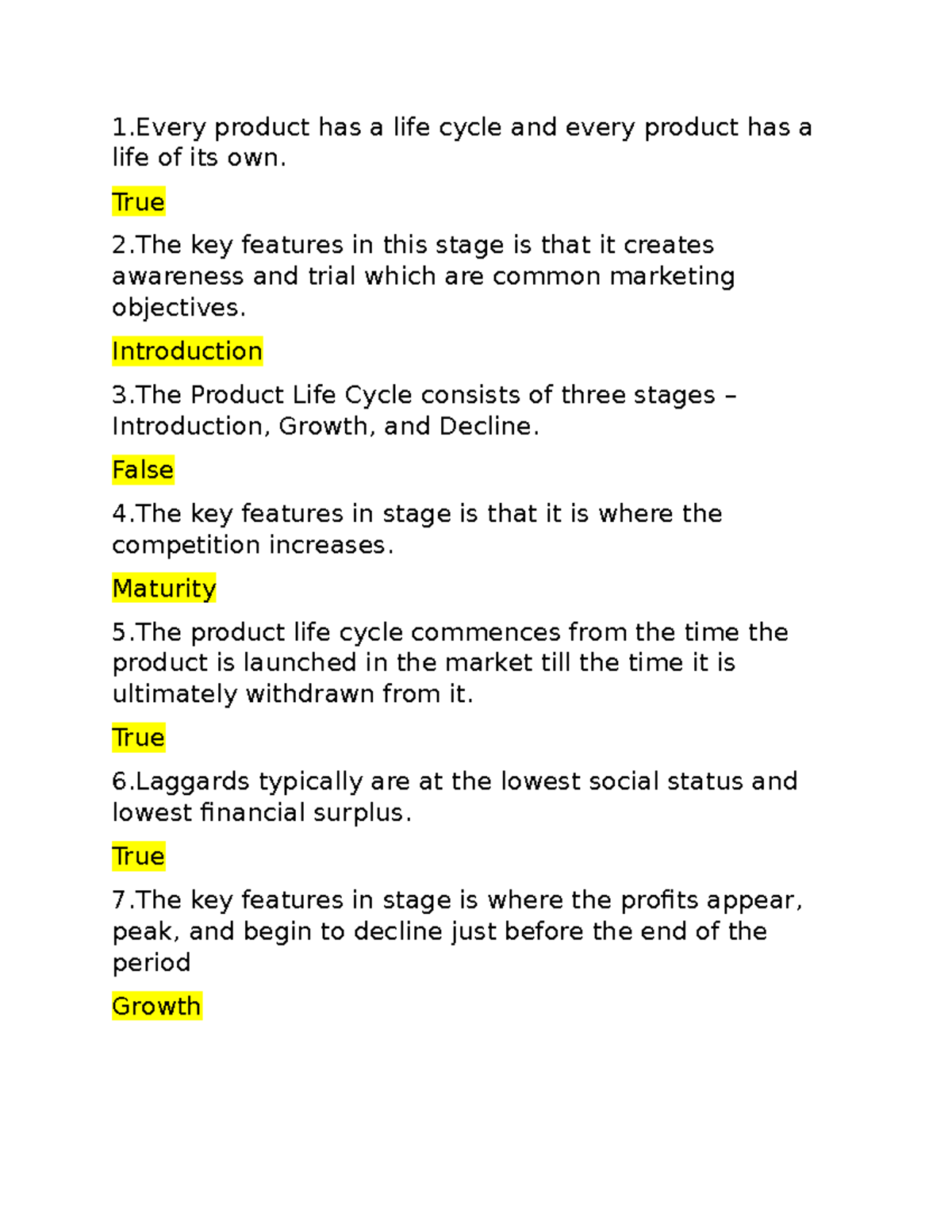 NOTE-1 - NOTE-1 - 1 product has a life cycle and every product has a ...