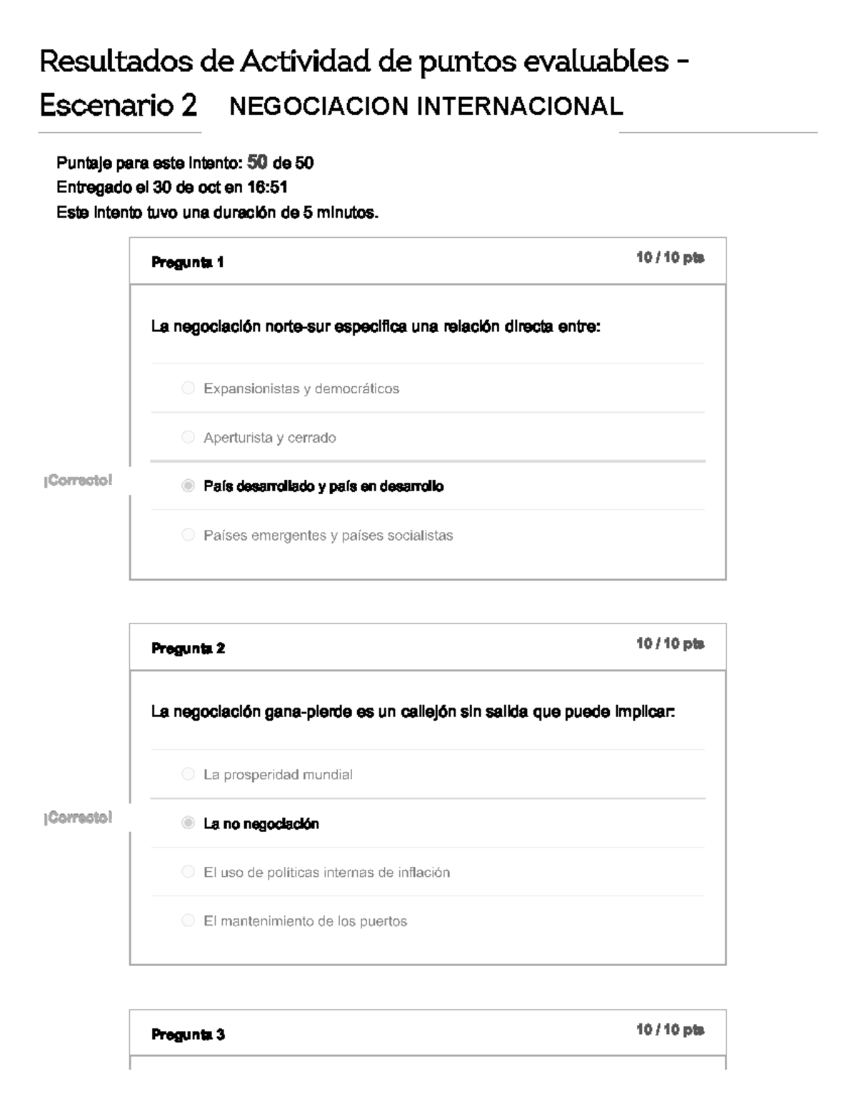 Negociacion Internancional actividad de puntos evaluables - Escenario 2 - - Studocu