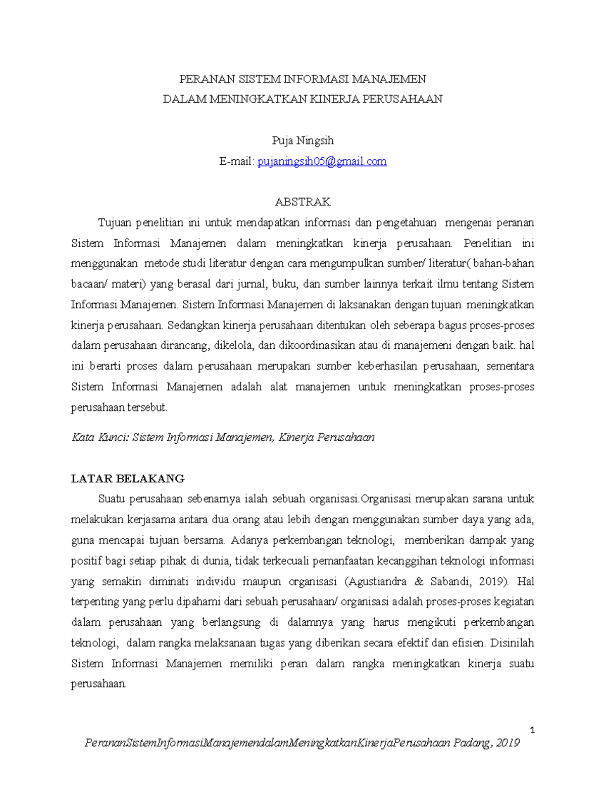 Tugas Artikel SIM - PERANAN SISTEM INFORMASI MANAJEMEN DALAM ...