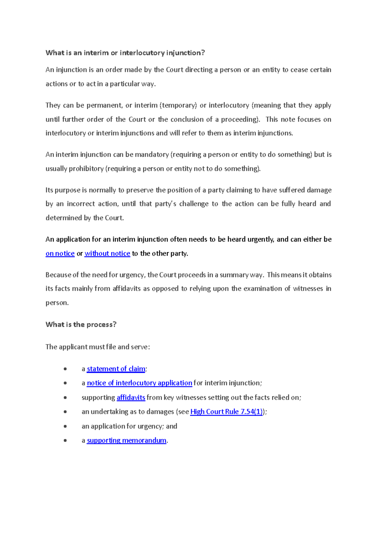 Interim Injunction doc for website - What is an interim or ...