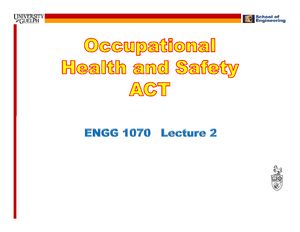 Introduction - report assignment - Introduction OHS Occupational Health ...