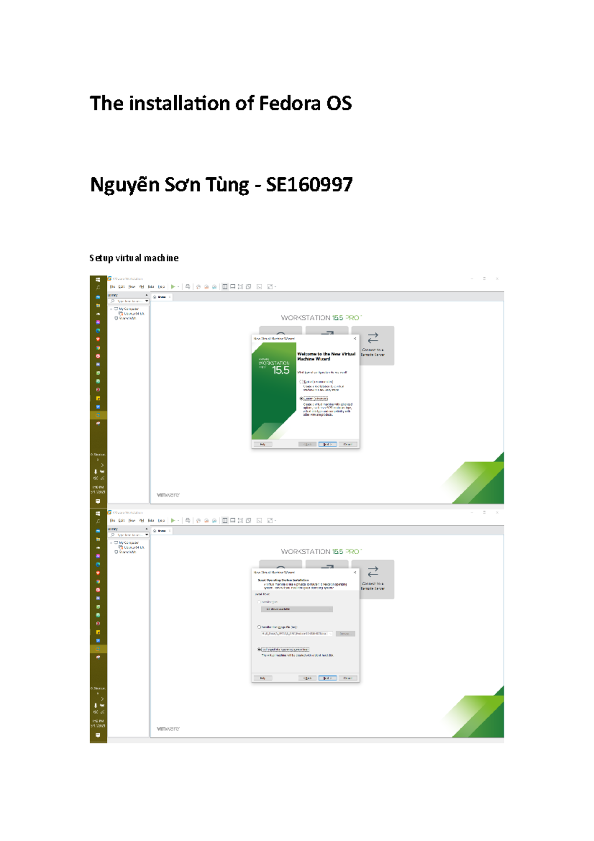 Lab1 - Bài lab 1 - Operating System - The installation of Fedora OS ...