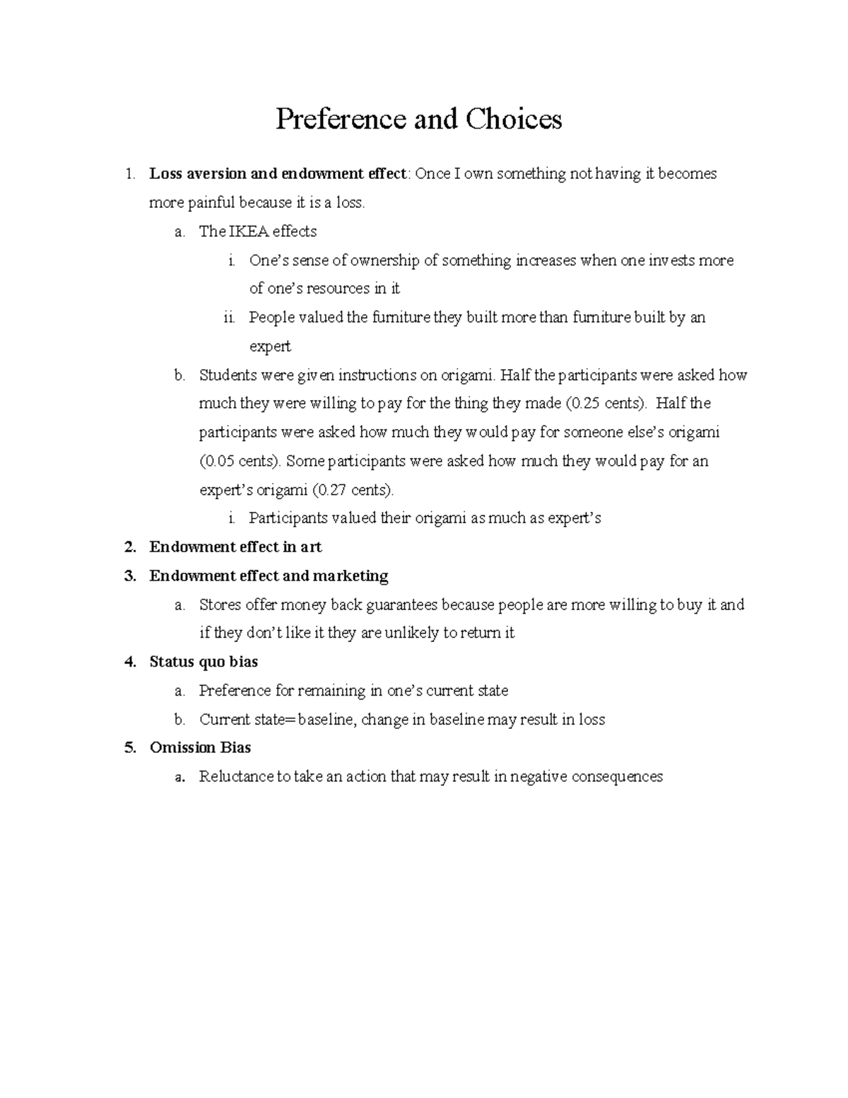 Preference and Choices - Preference and Choices Loss aversion and ...