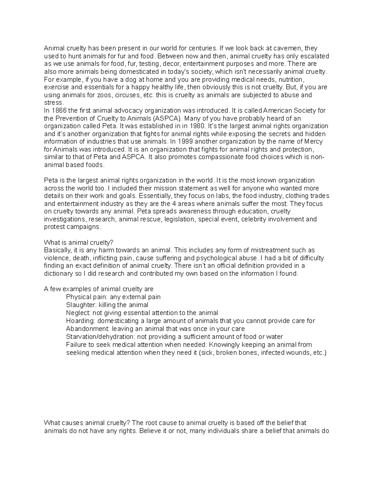 Animal cruelty presentation - Animal cruelty has been present in our ...