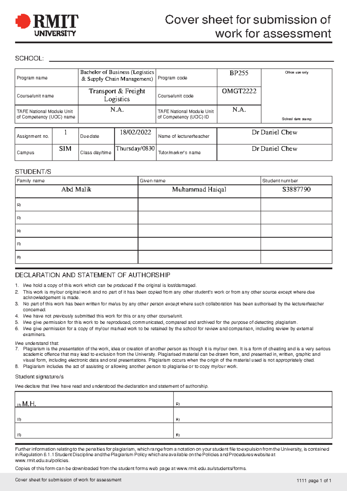 Transportation & Freight Logistics Assignment Task 1 - Research Essay ...