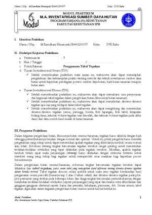 Penggunaan Tabel Tegakan - I. Identitas Praktikan Nama / Nrp. : M ...