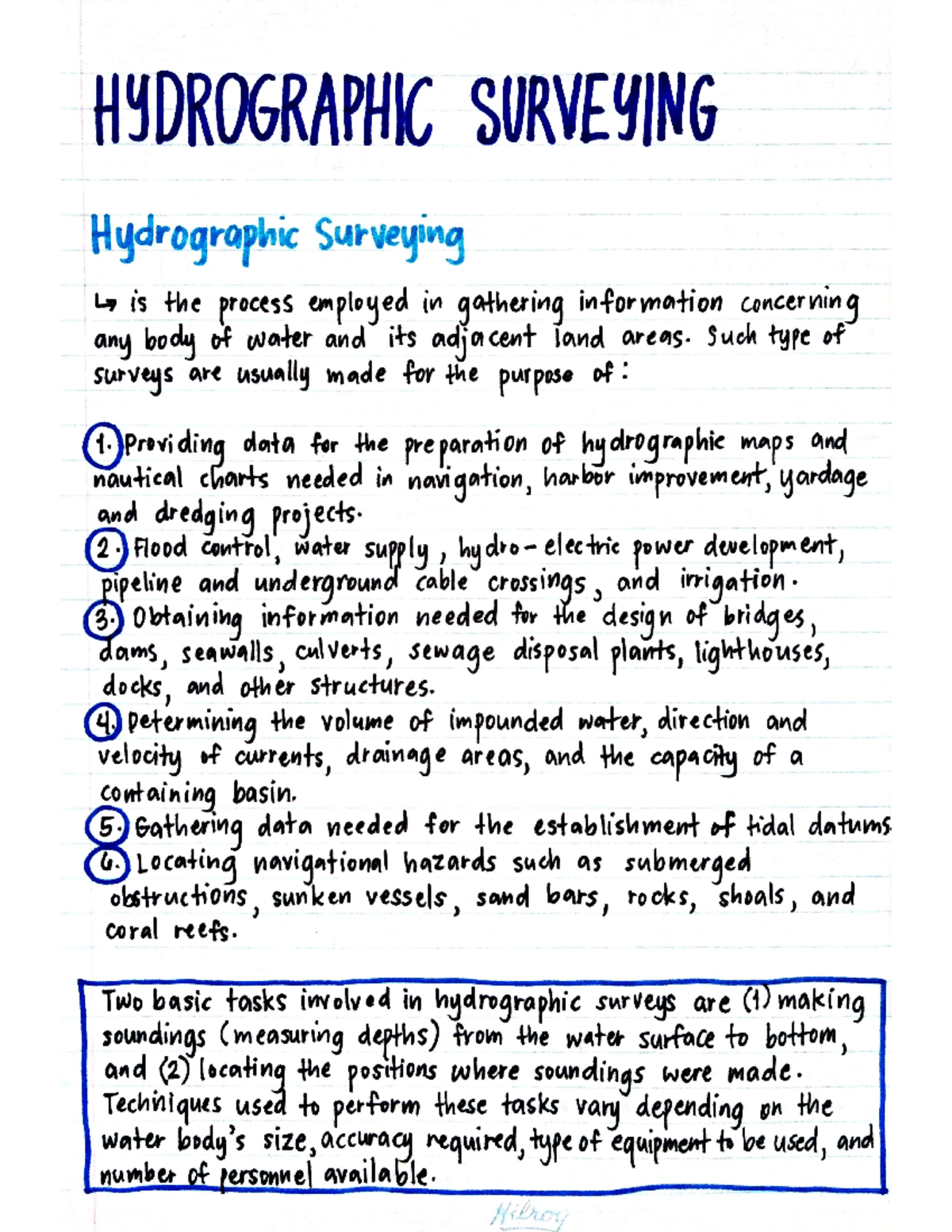 Hydrographic Surveying - such type of surveys are usually made for the ...