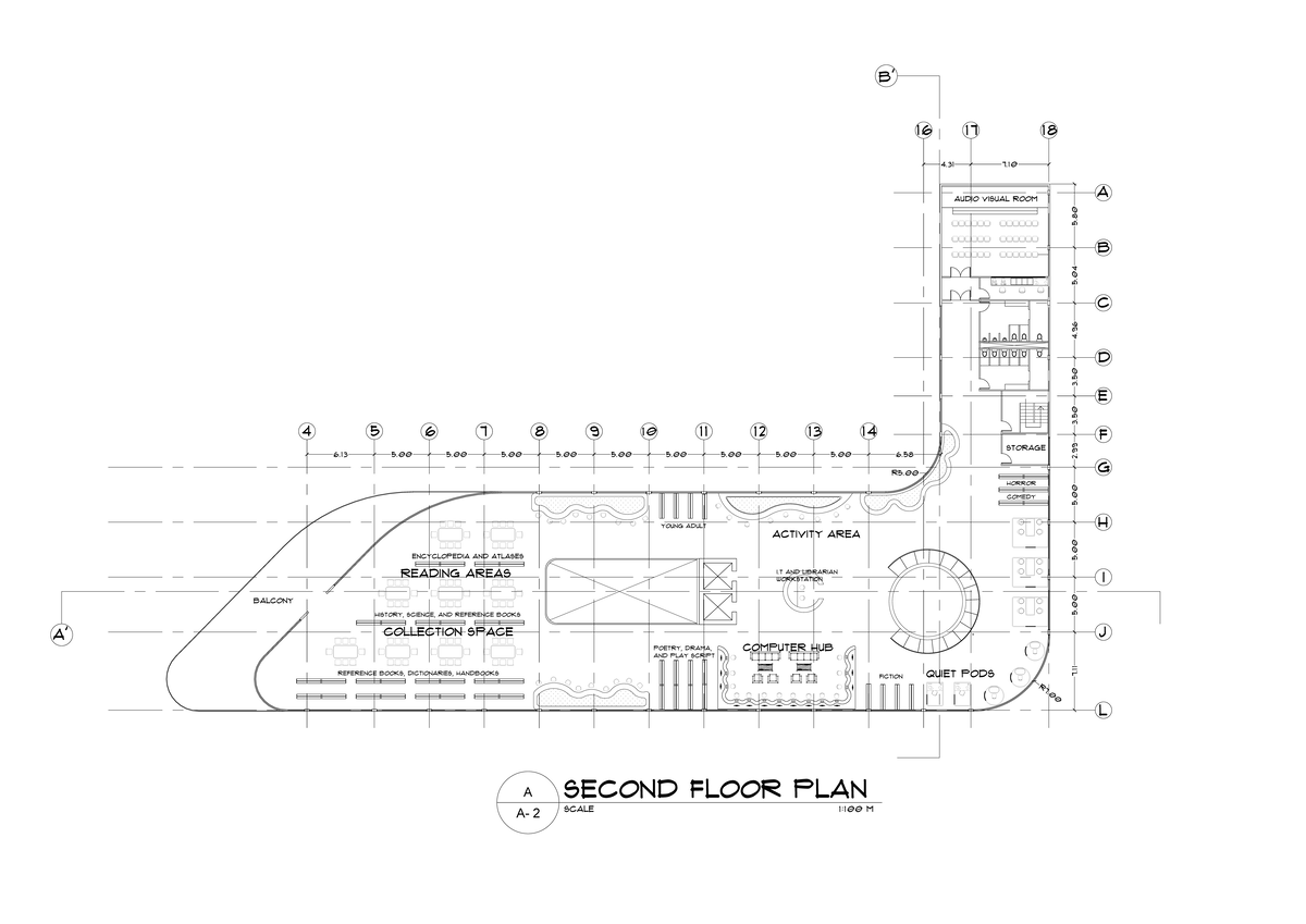 CAD LOT- Second - design - audio visual room quiet PODS computer hub ...