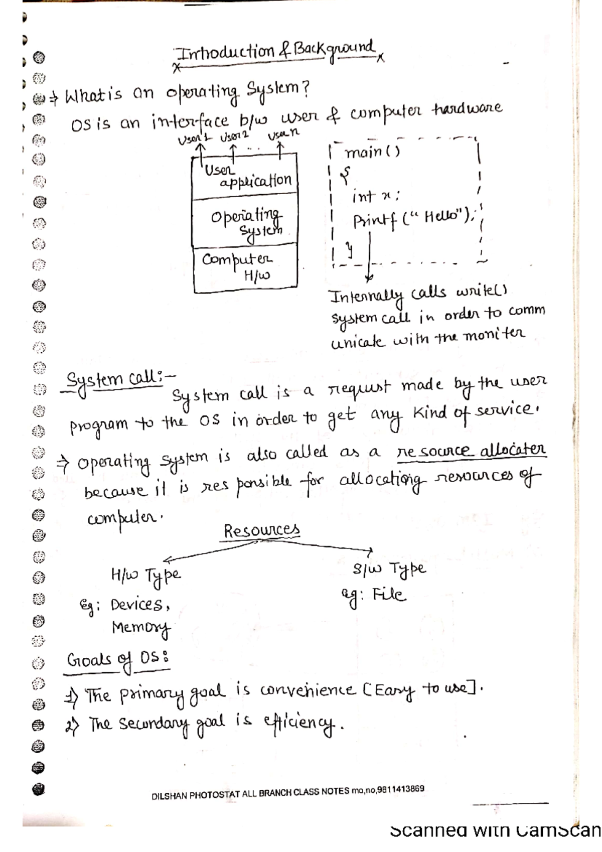 Operating System Notes Introduction Background What Is An Operating System Os Is An Interface