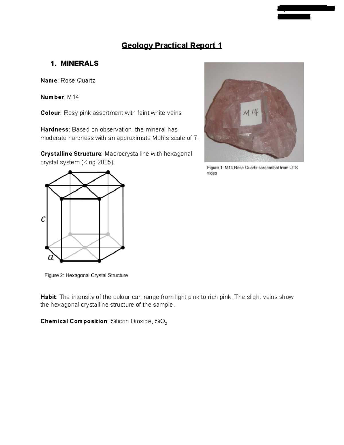 Soil Behaviour Geology Practical Report 1 - Geology Practical Report 1 ...