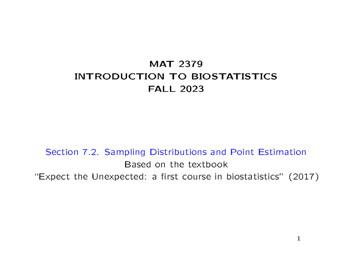 slides-section 7.2-Completed - MAT 2379 INTRODUCTION TO BIOSTATISTICS ...