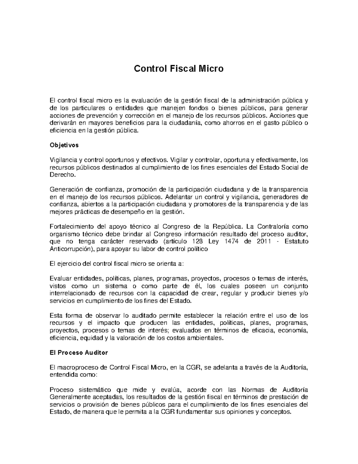 Como lo hacemos control micro - Control Fiscal Micro El control fiscal ...