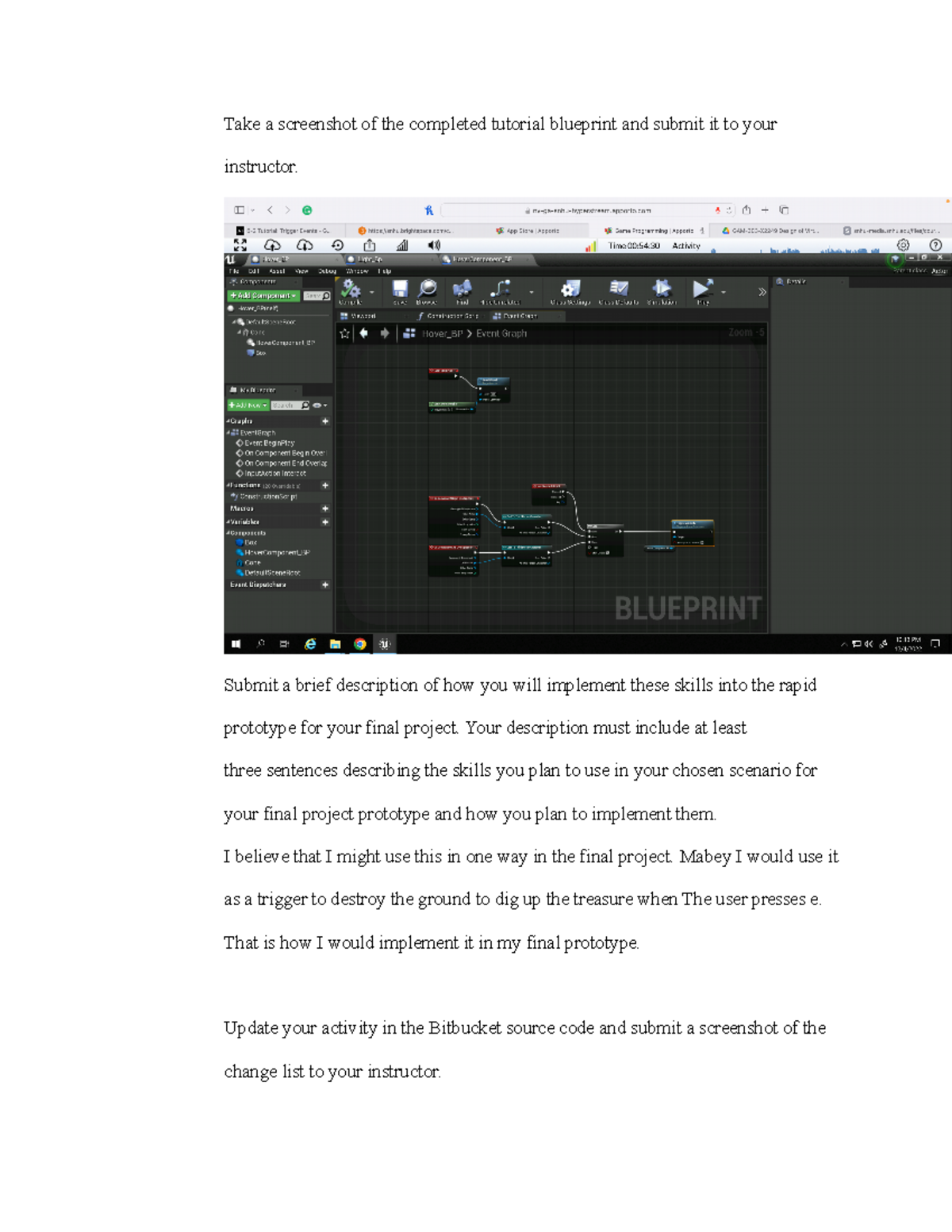 6-2 Tutorial Trigger Event - GAM303 - SNHU - Studocu