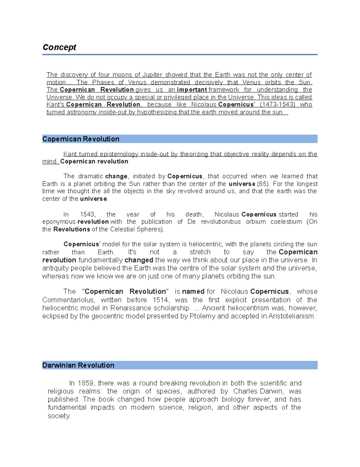 Intellectual Revolutions - Concept Copernican Revolution Kant turned ...