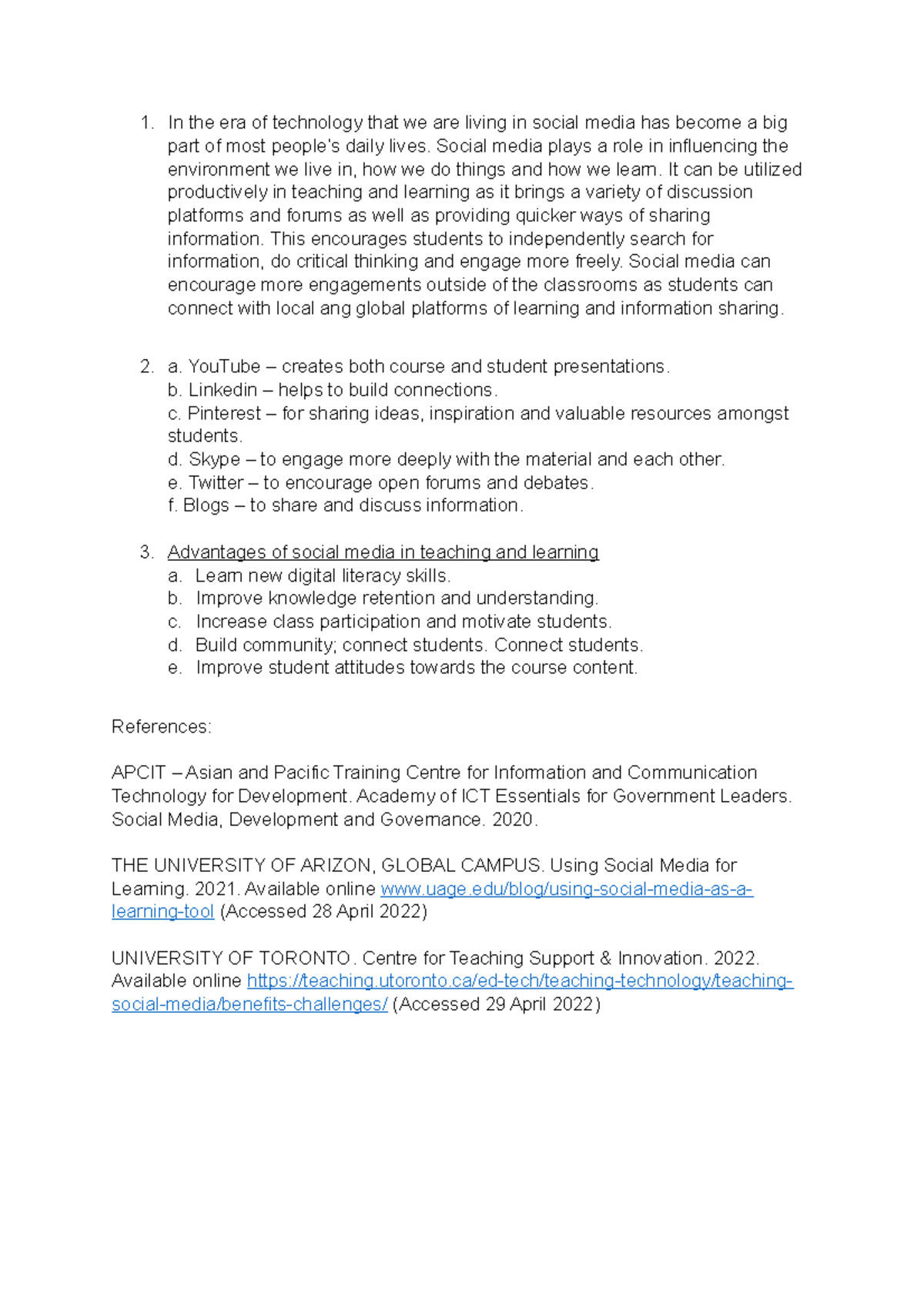 Assignment 3 - In the era of technology that we are living in social ...