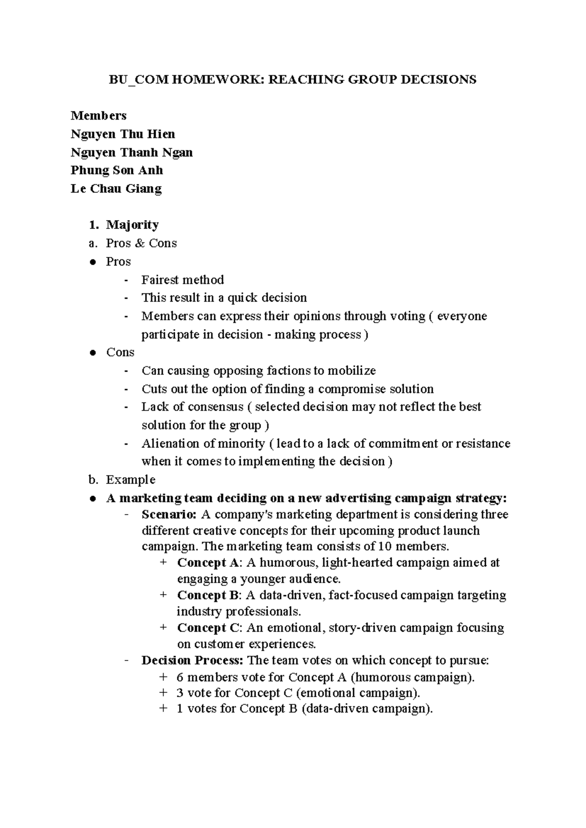 BU COM Homework Reaching Group Decisions - BU_COM HOMEWORK: REACHING ...
