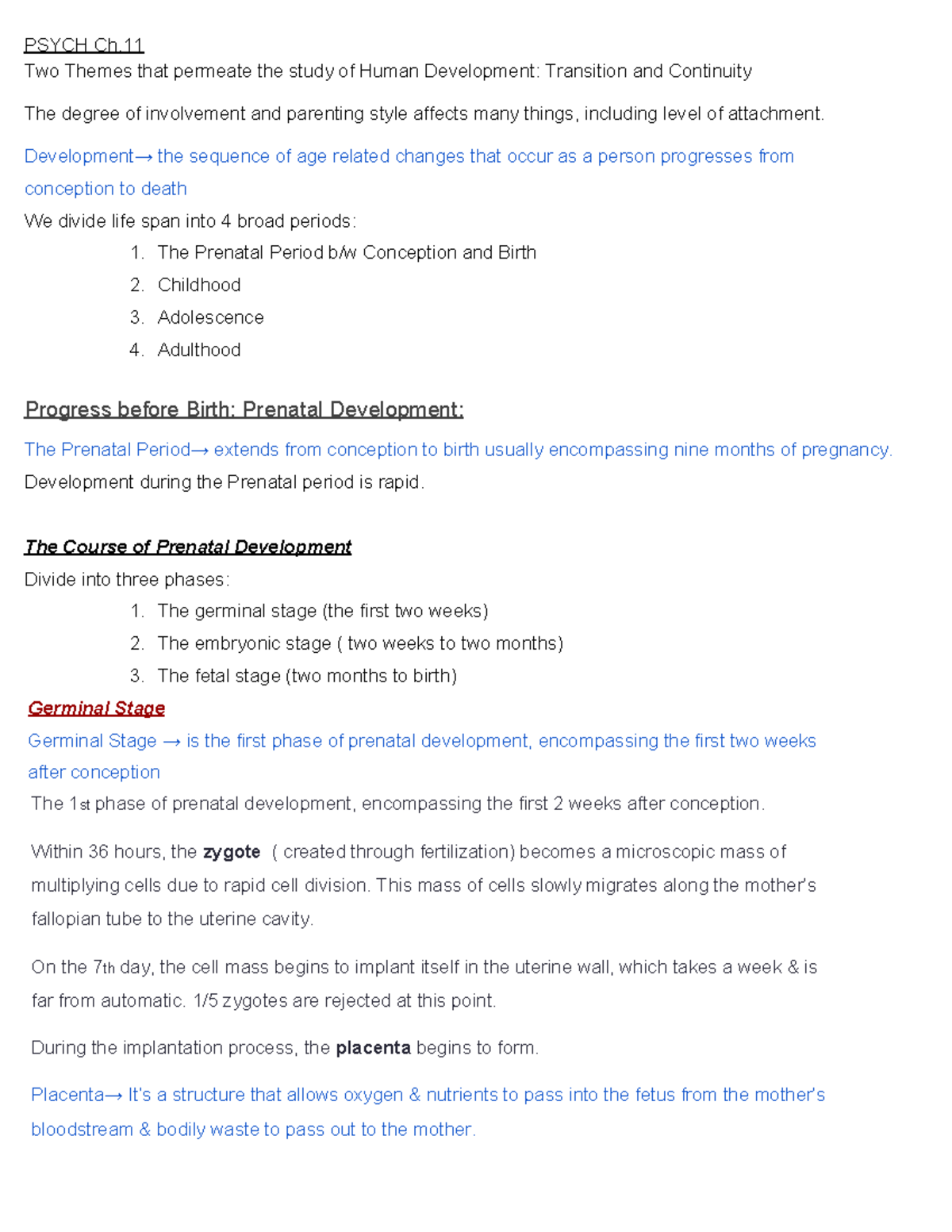 Psych Ch 11 - notes - PSYCH Ch. Two Themes that permeate the study of ...
