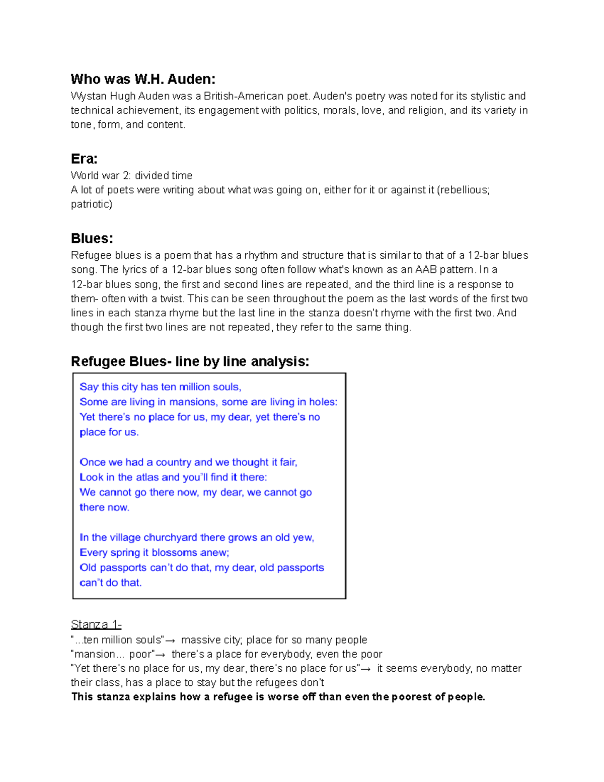 English Poetry Lesson Plan - Who was W. Auden: Wystan Hugh Auden was a ...