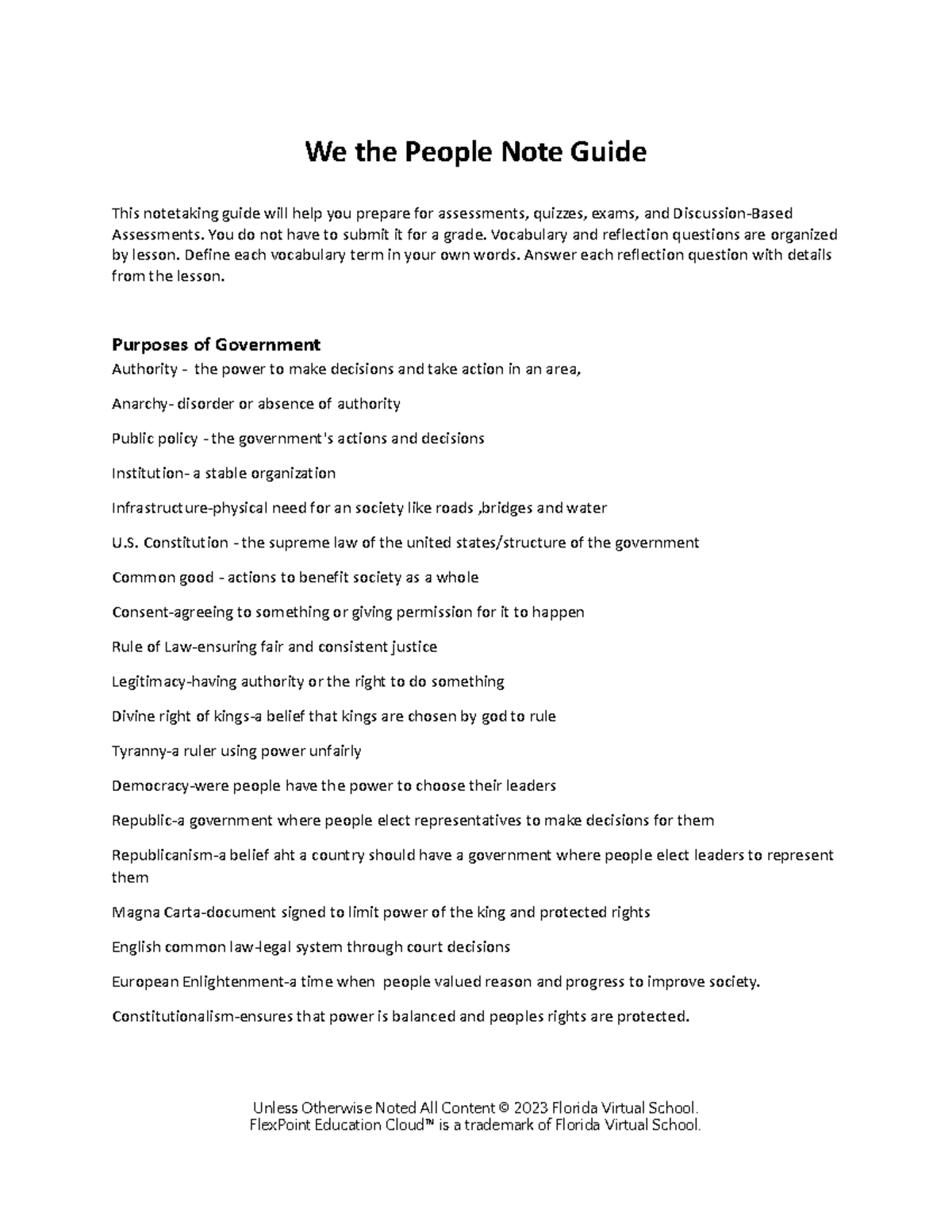 We the people note guide - We the People Note Guide This notetaking ...