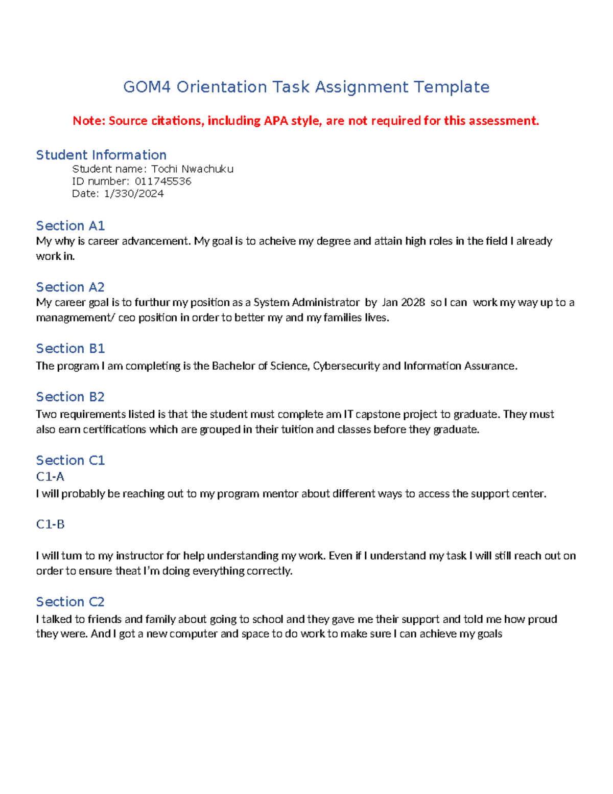 Orientation Task Tyler Fields - GOM4 Orientation Task Assignment Template Note: Source citations ...