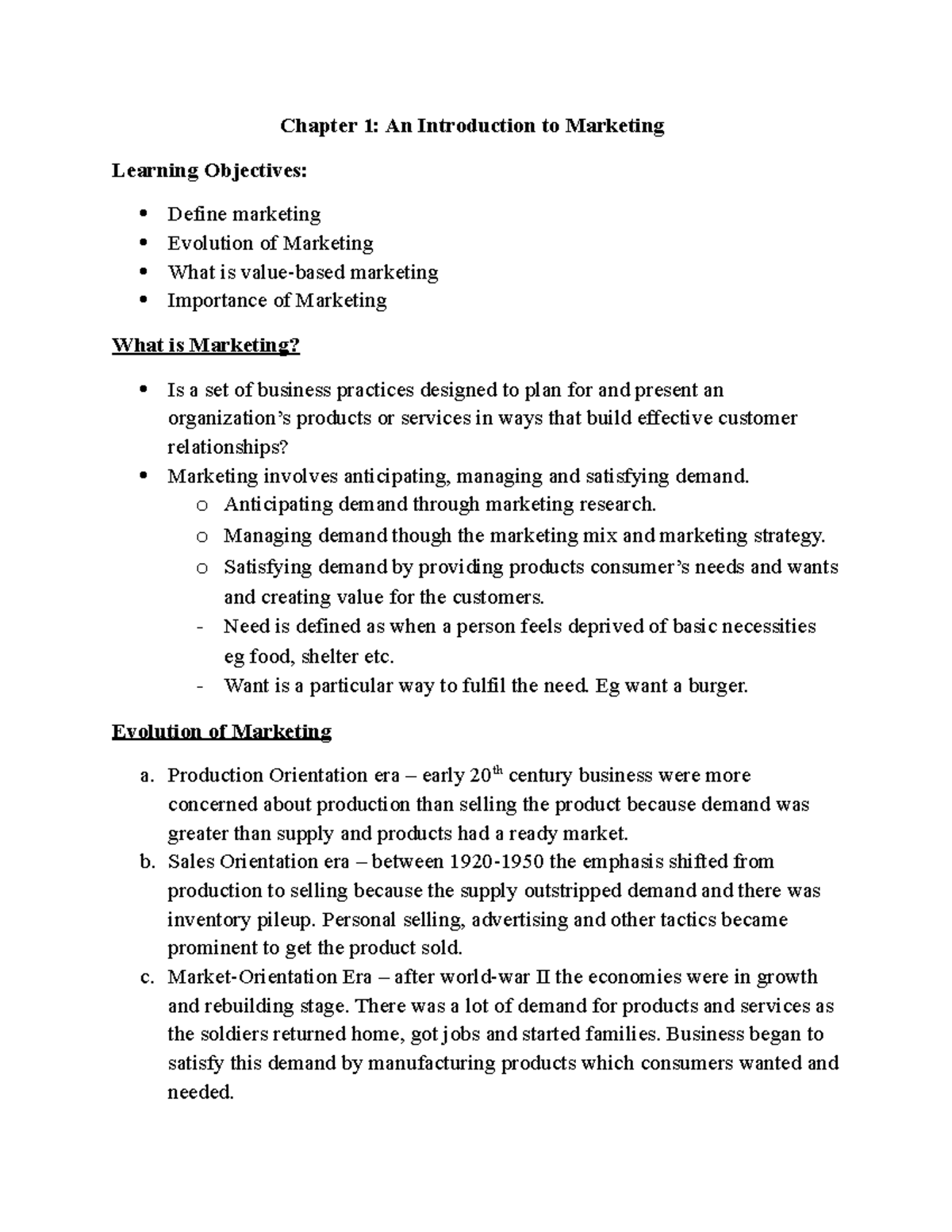 Applied Marketing Chapter 1 An Intro to Marketing - Chapter 1: An ...