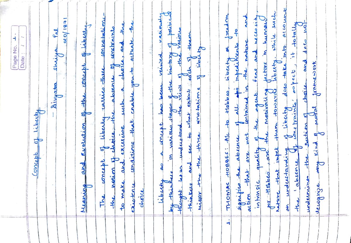 Concept of liberty Political theory - Political science - Delhi ...