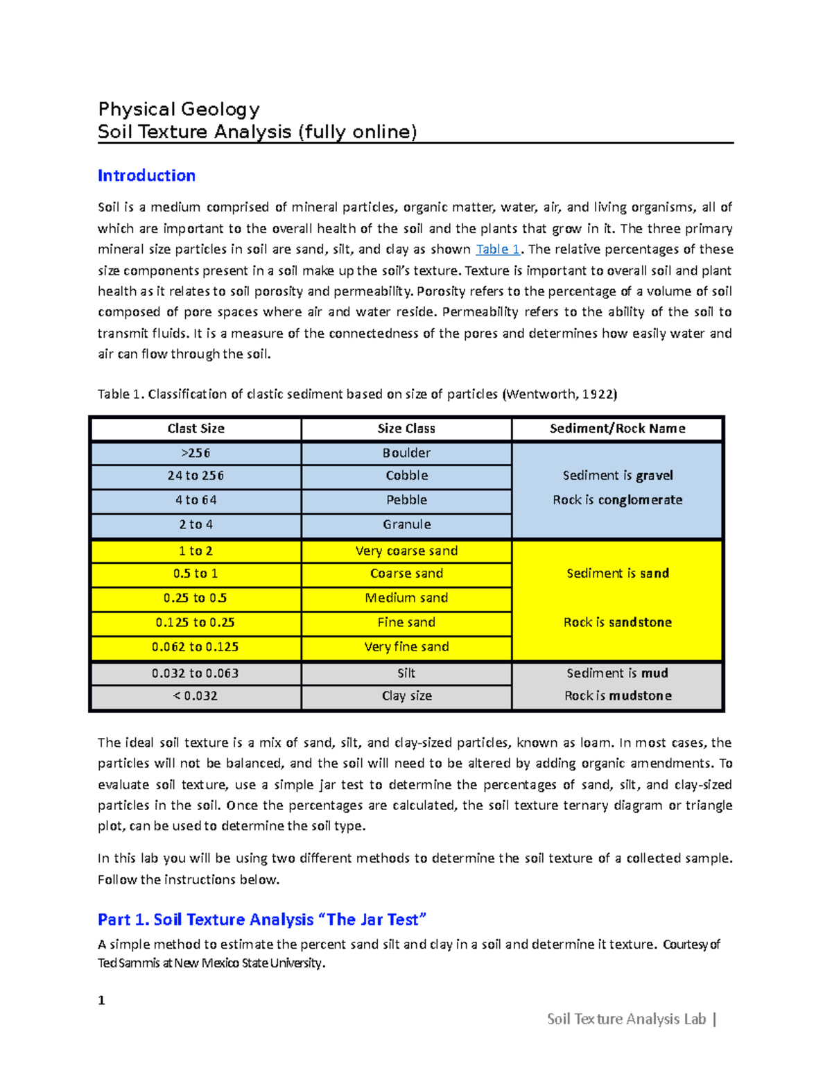 Soil lab online F23 - Reading materials - Physical Geology Soil Texture ...