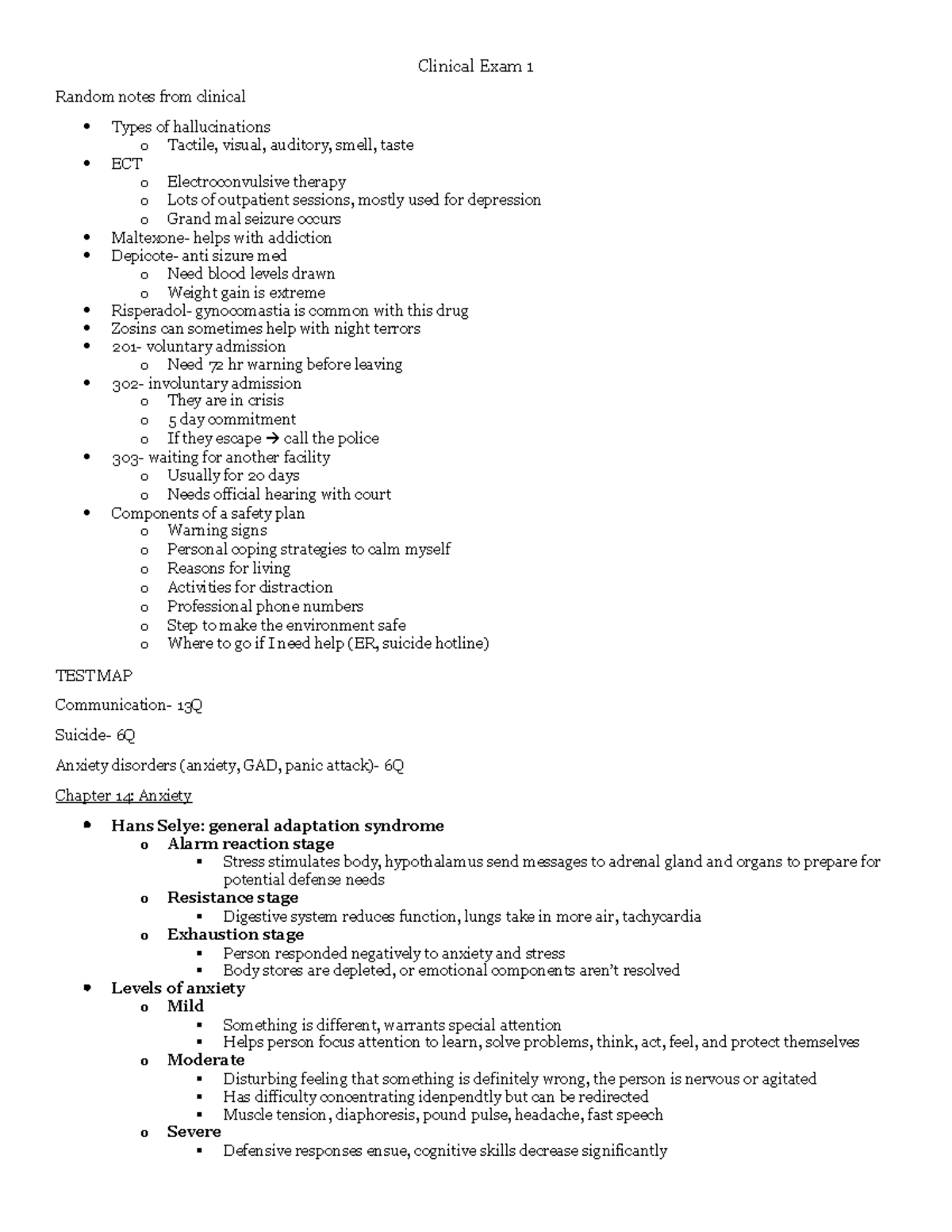 Clinical Exam 1 Study Guide - Clinical Exam 1 Random notes from ...
