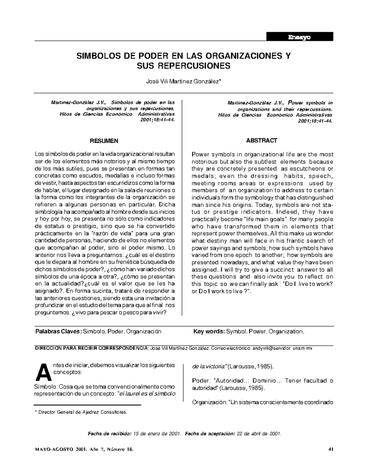 Simbolos DE Poder EN LAS Organizaciones - SIMBOLOS DE PODER EN LAS ...