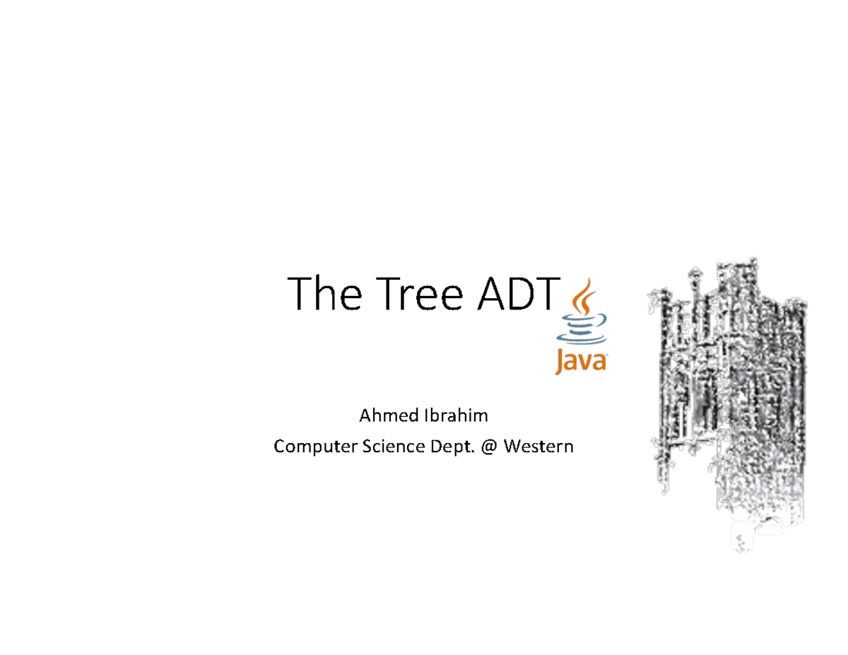 Lecture 16 Trees - Binary Tree - The Tree ADT Ahmed Ibrahim Computer ...