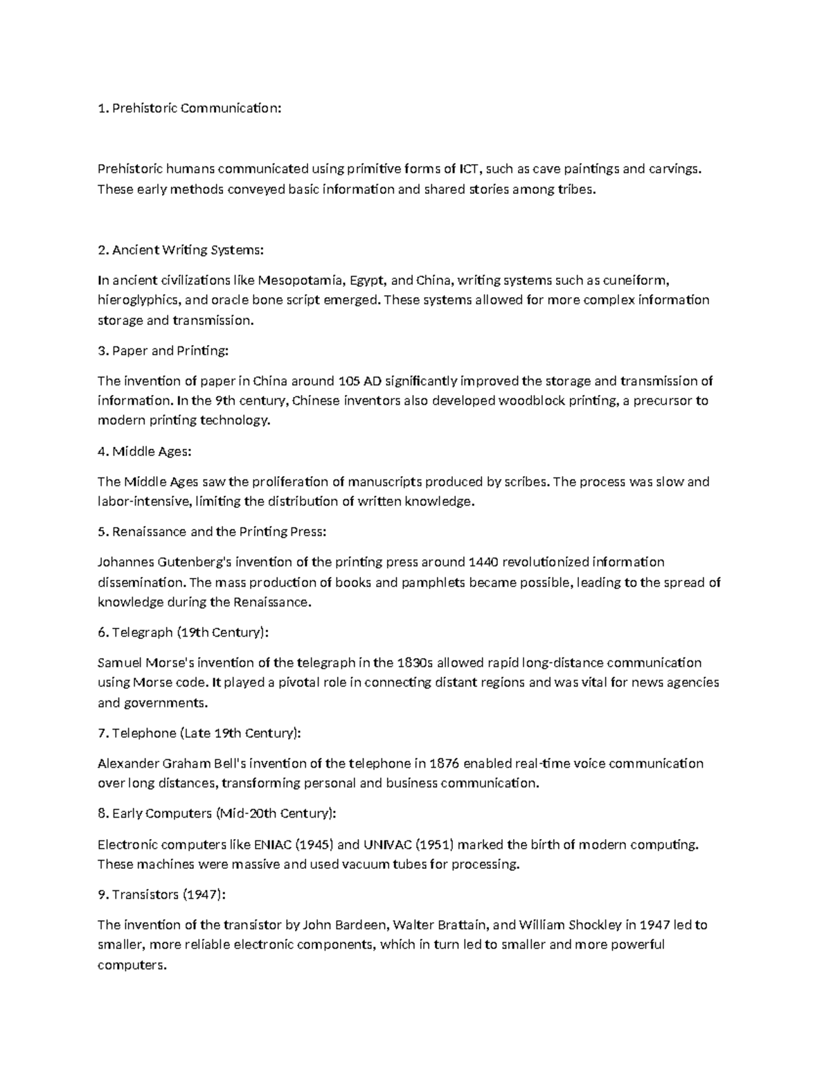 History of ict - Prehistoric Communication: Prehistoric humans ...