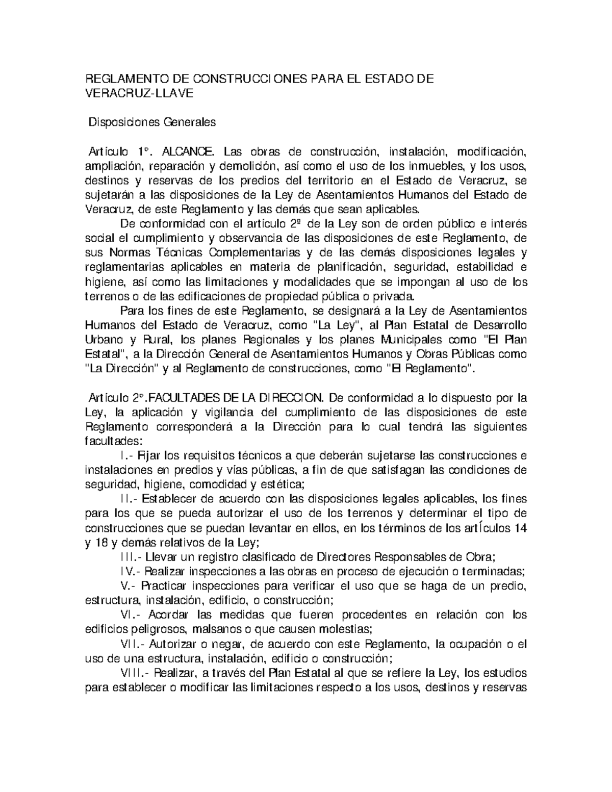 6 - Reglamento de construcción del estado de Veracruz, para consulta - REGLAMENTO DE CONSTRUCCI ...