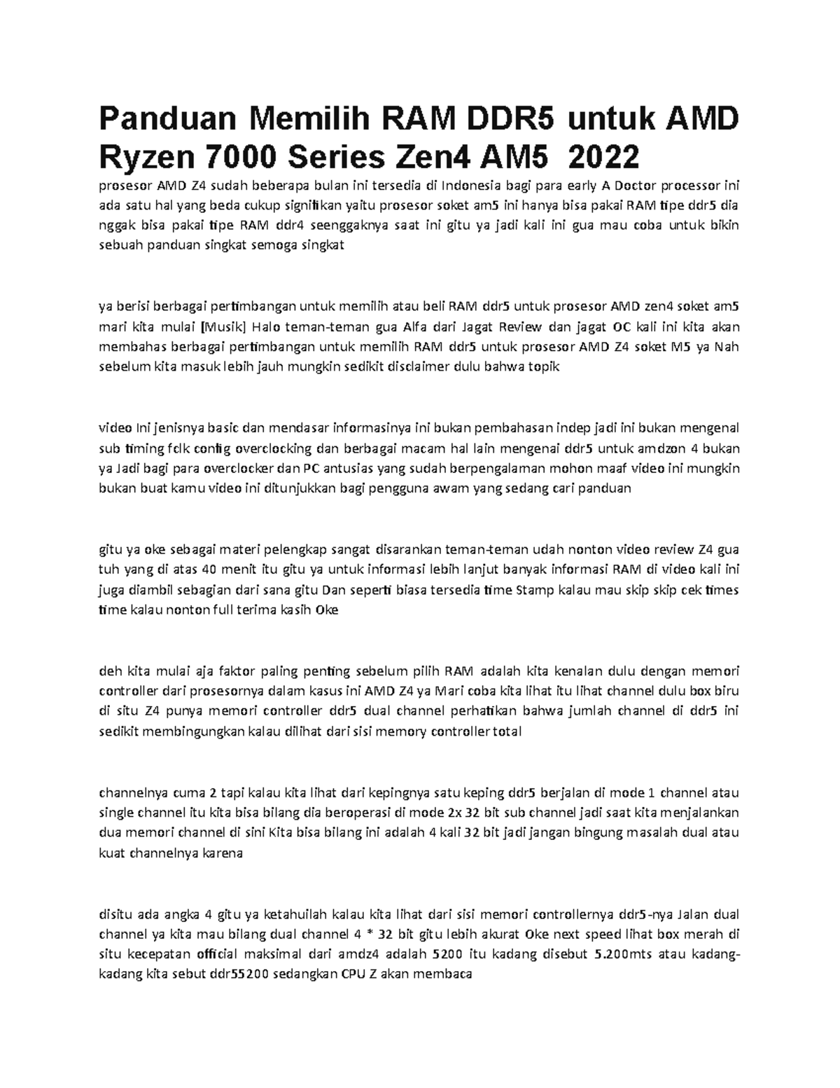 Panduan Memilih RAM DDR5 untuk AMD Ryzen 7000 Series Zen4 AM5 2022 ...
