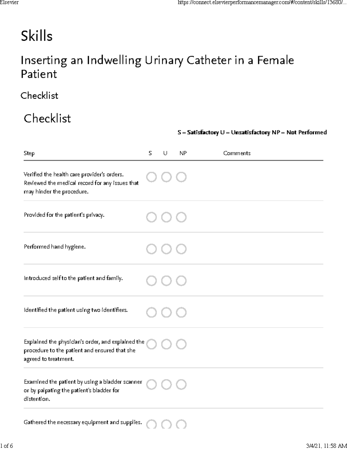 Female+Catherization - Skills Inserting an Indwelling Urinary Catheter ...