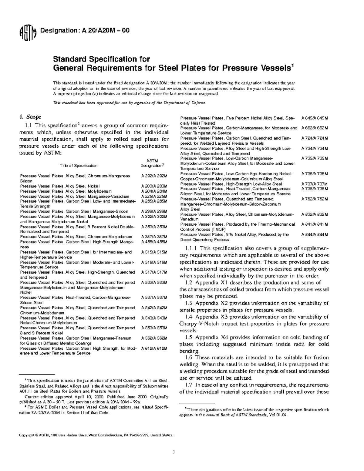 A-020 - NORMA ASTM A020 - Designation: A 20/A20M – 00 Standard ...