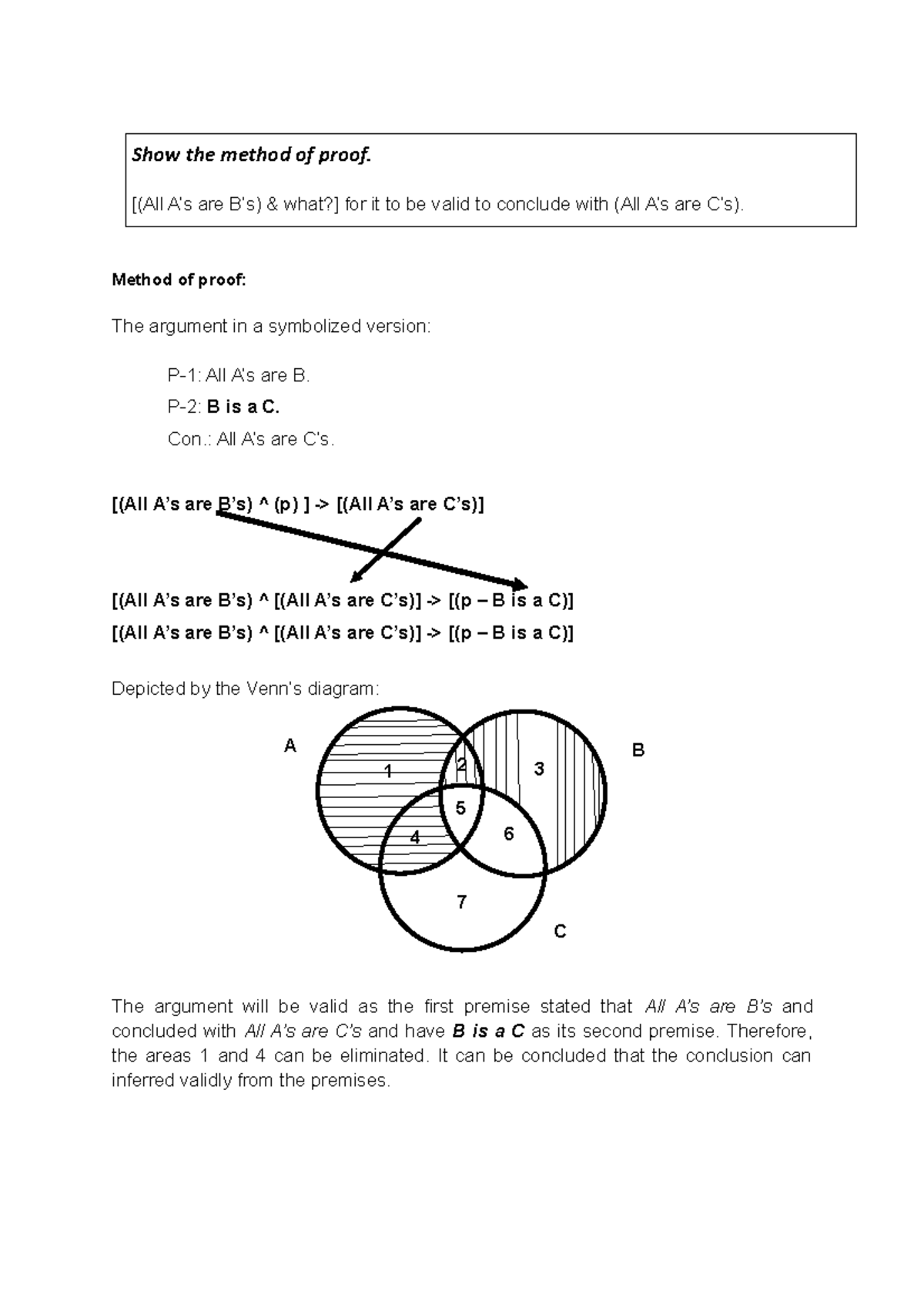 Exercise 1 Unit04 - Tutorial Work - Method of proof: The argument in a ...