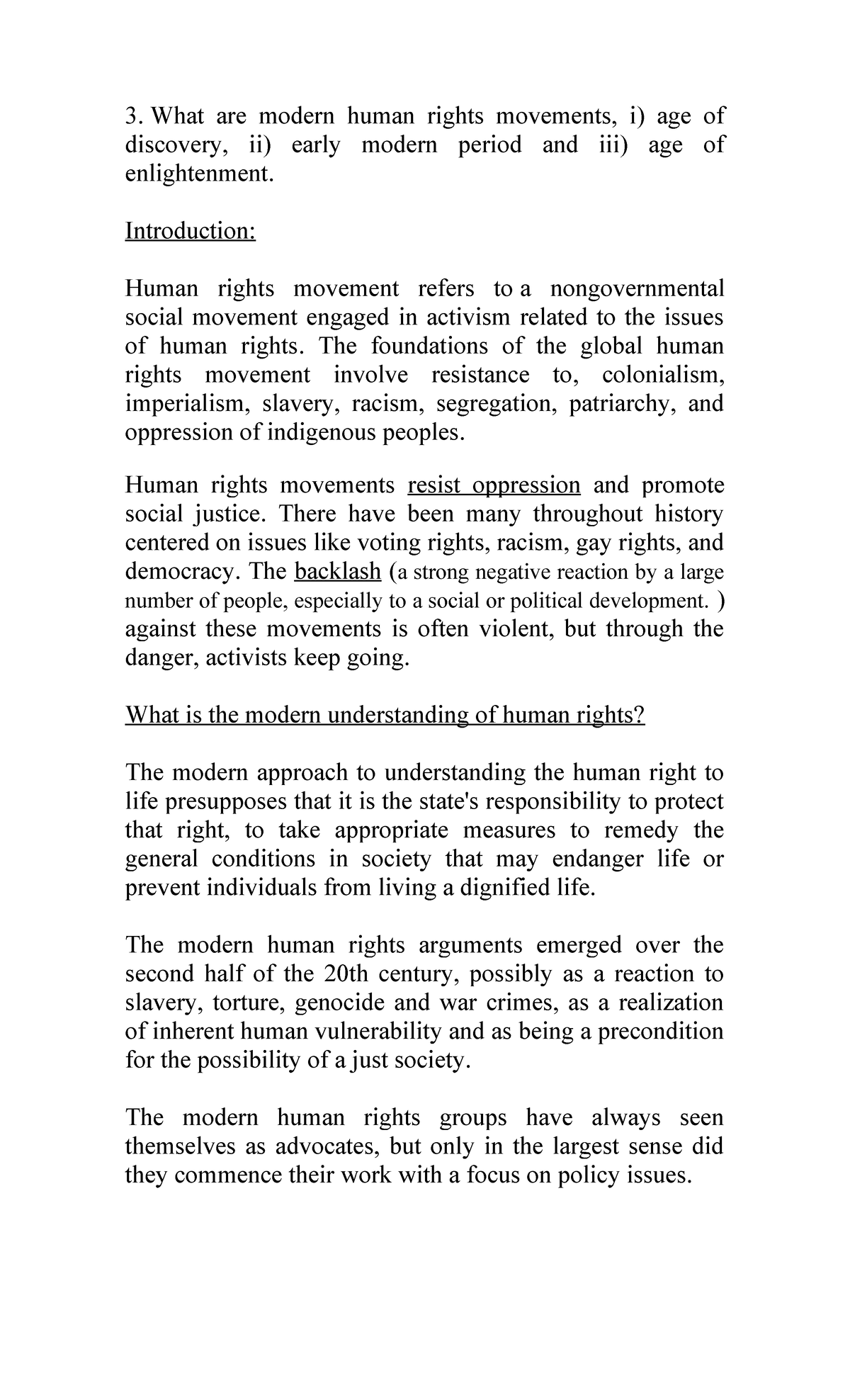 3. WHAT ARE Modern Human Rights Movements - What are modern human ...