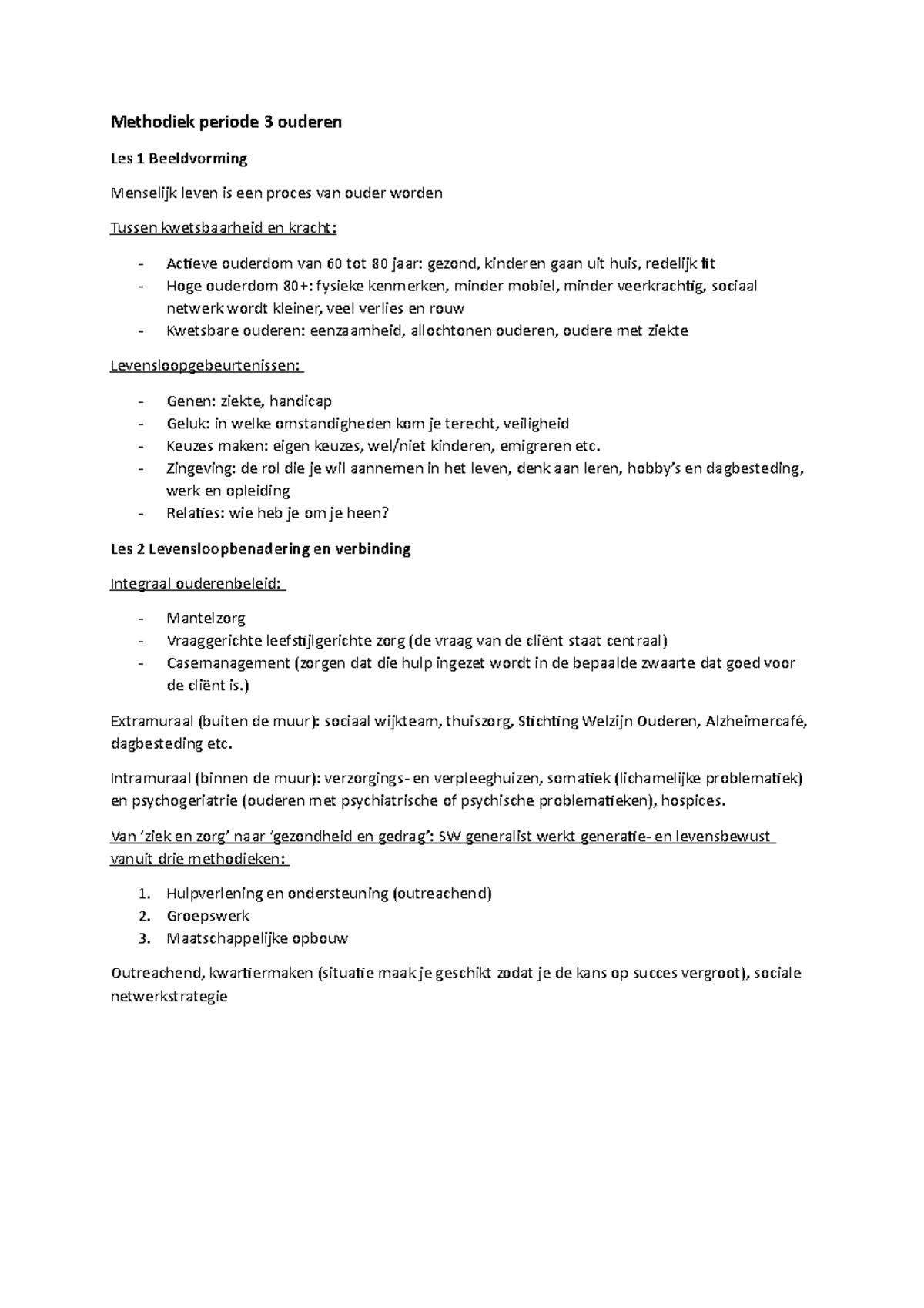 Methodiek periode 3 ouderen - Methodiek periode 3 ouderen Les 1 ...