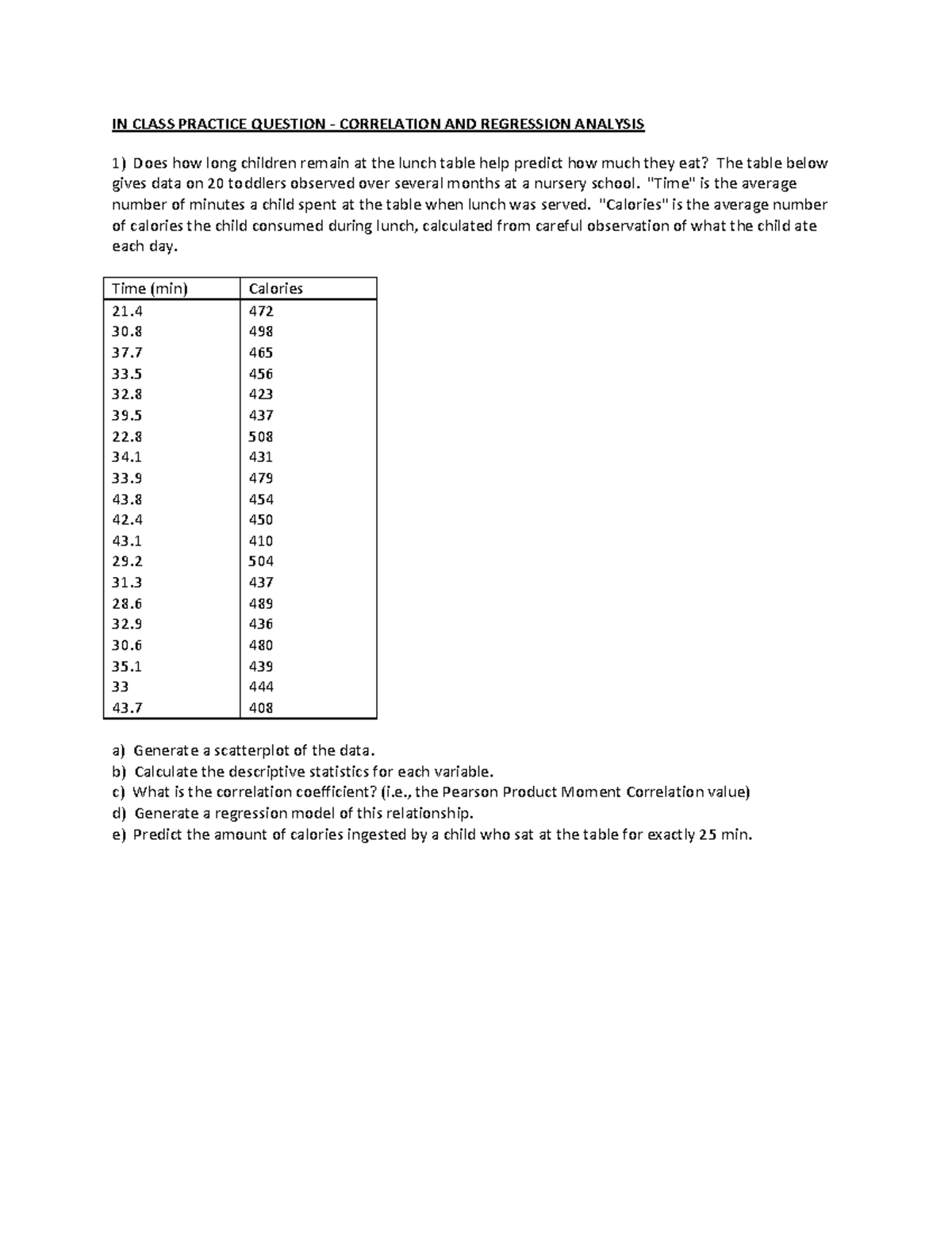 Correlation AND Regression Practice Questions (2018 03 22 19 15 51 UTC) - IN CLASS PRACTICE ...