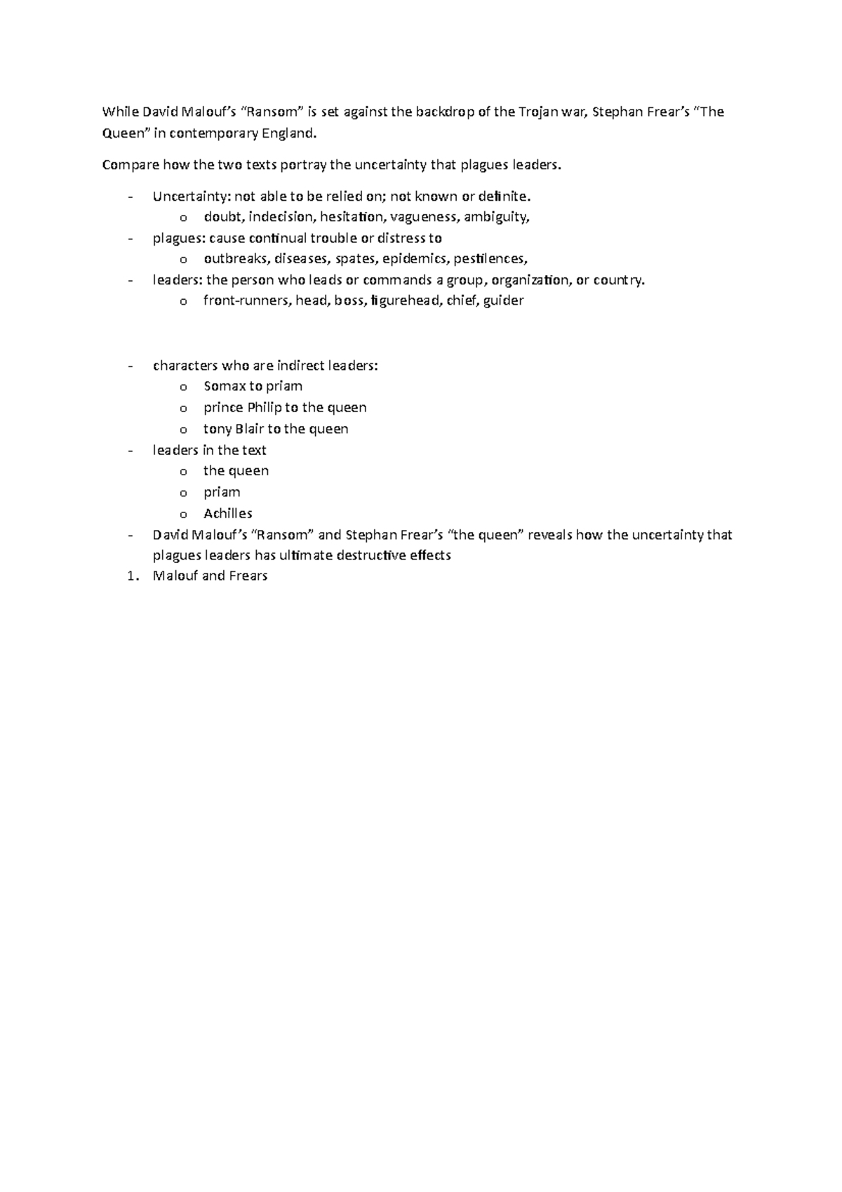 The queen and ransom - While David Malouf’s “Ransom” is set against the ...