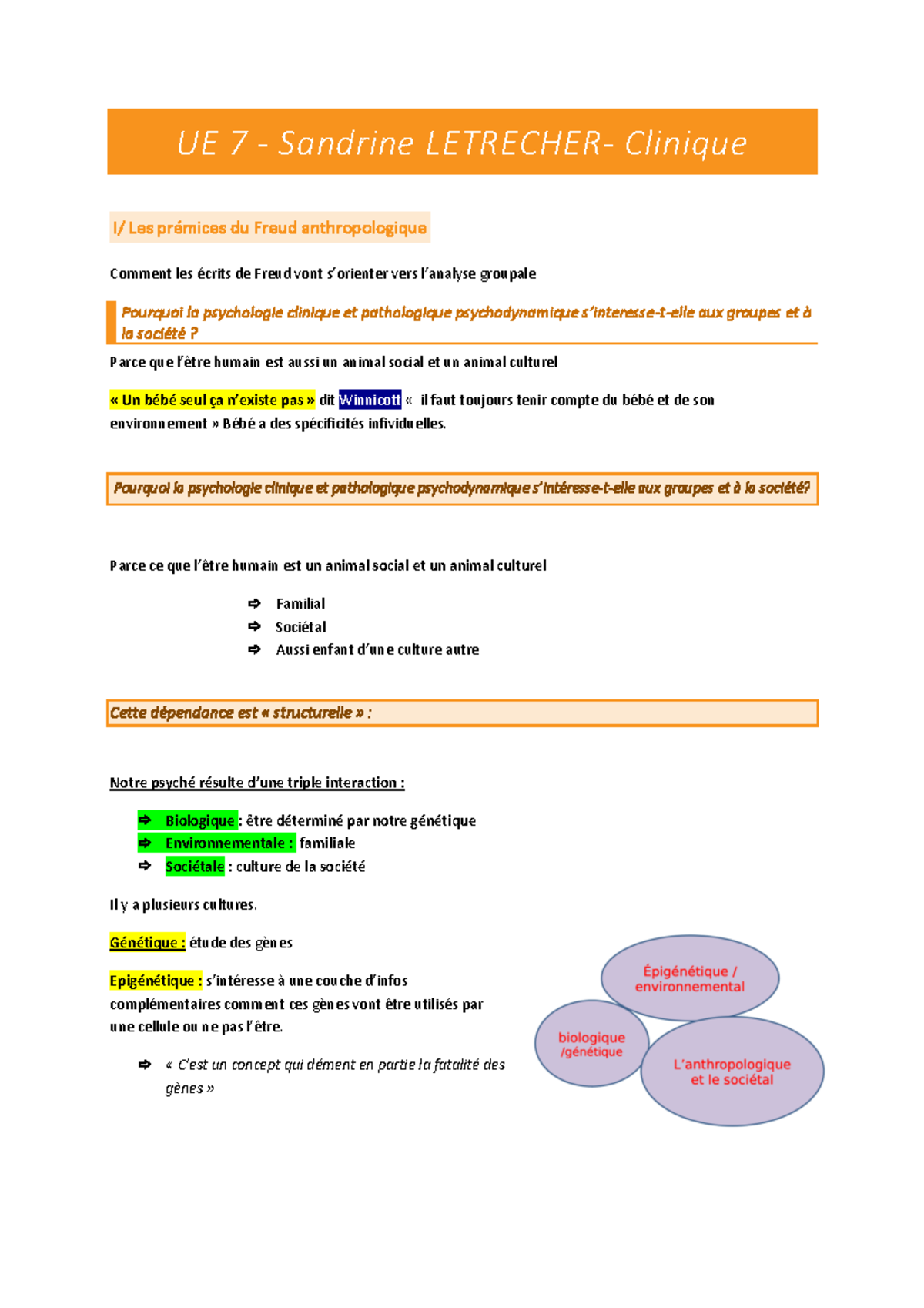CM Freud - UE 7 - Sandrine LETRECHER- Clinique I/ Les prémices du Freud ...