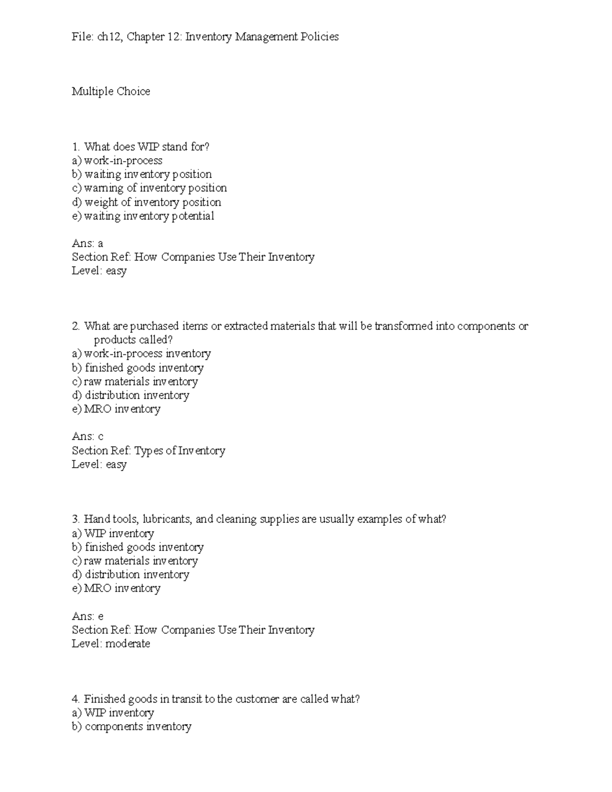 CH12-Inventory Management Policies - File: ch12, Chapter 12: Inventory ...