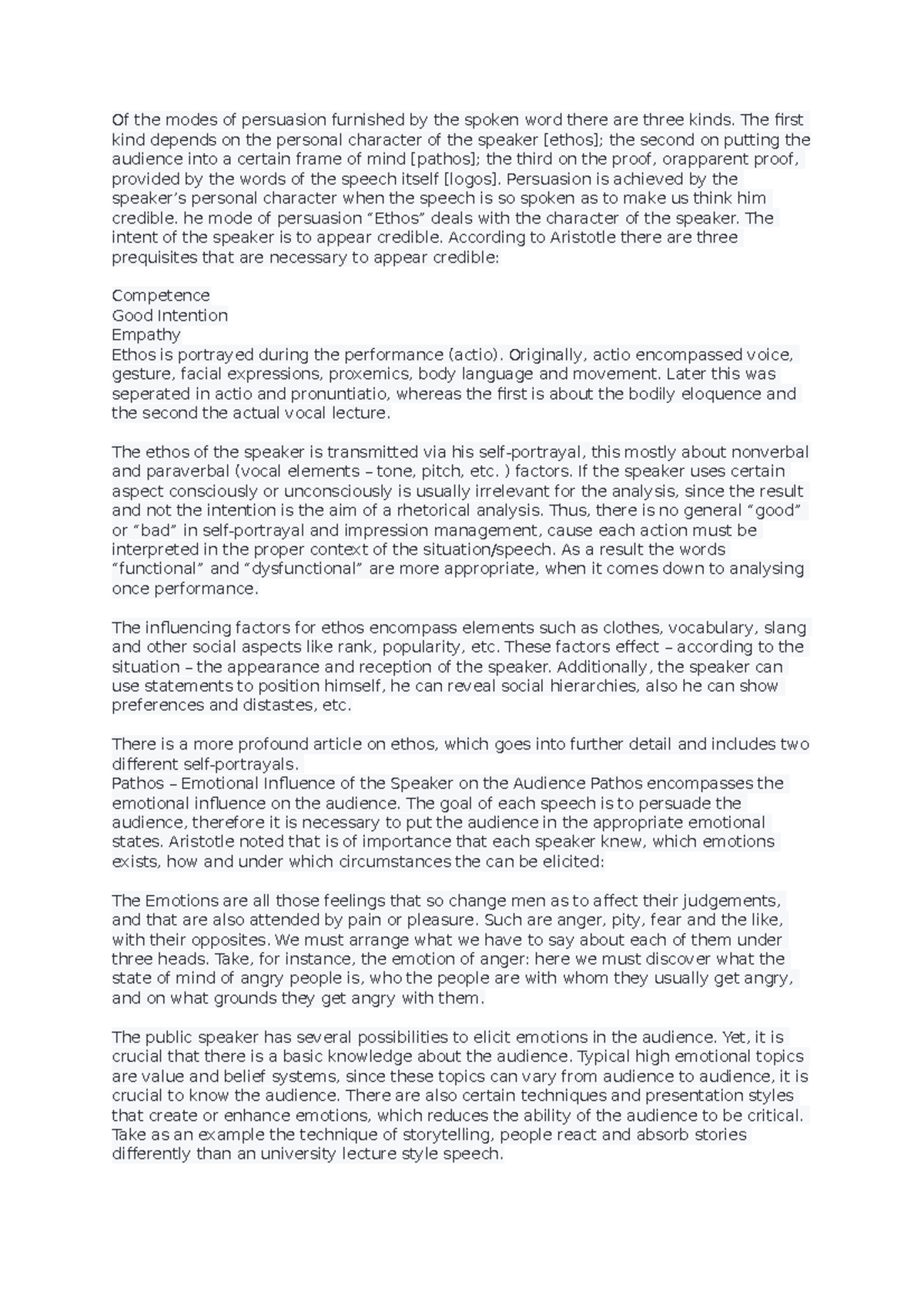 Ethos Pathos Logos - best - Of the modes of persuasion furnished by the ...