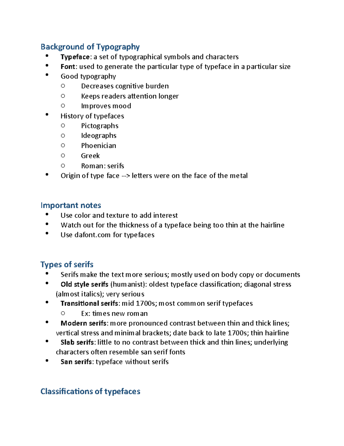 Jour 316 typography notes - Background of Typography Typeface : a set ...