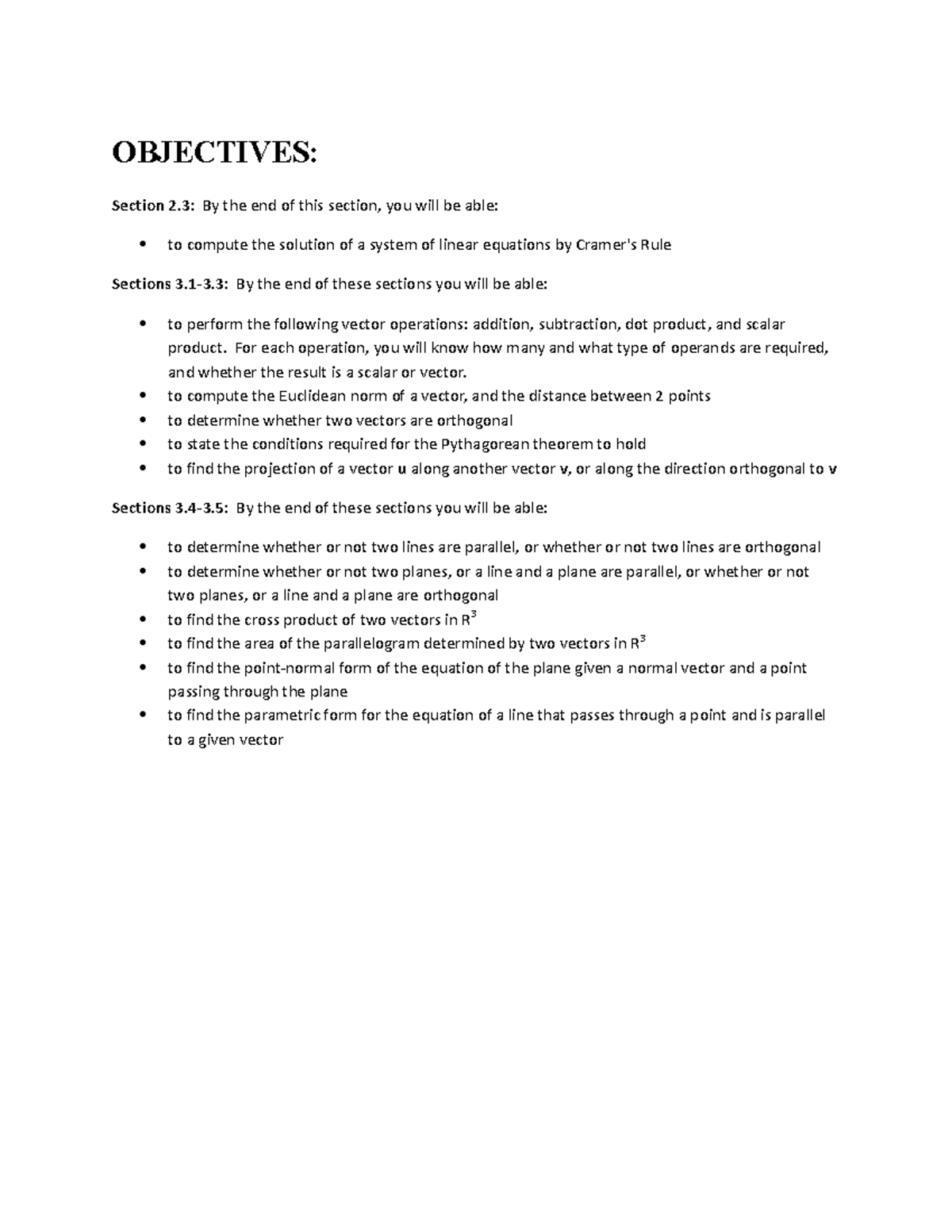 Linear Homework 4 - OBJECTIVES: Section 2: By the end of this section ...