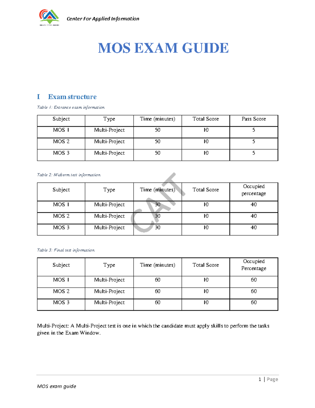 Huong-dan-thi-csth Eng - 1 | Page Technology I Exam structure Table 1 ...