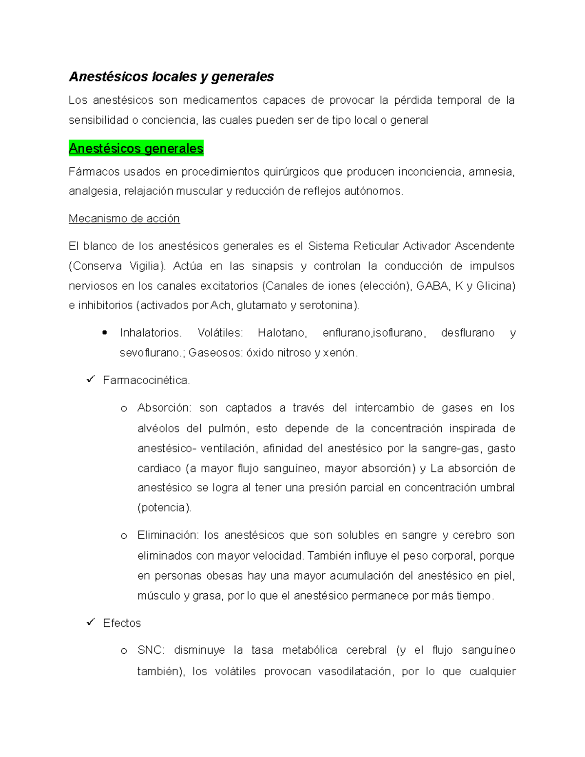Resumen farmaco A2 - Anestésicos locales y generales Los anestésicos son medicamentos capaces de ...