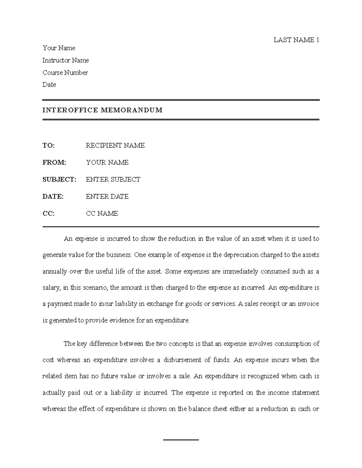 Doxc (20) - INTEROFFICE MEMORANDUM - LAST NAME 1 Your Name Instructor ...